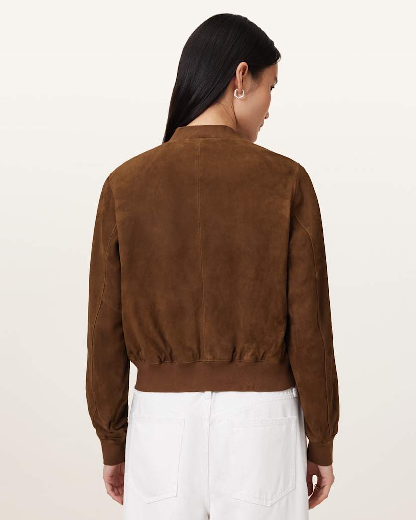 Orten Suede Bomber Jacket COGNAC BROWN | ALLSAINTS US